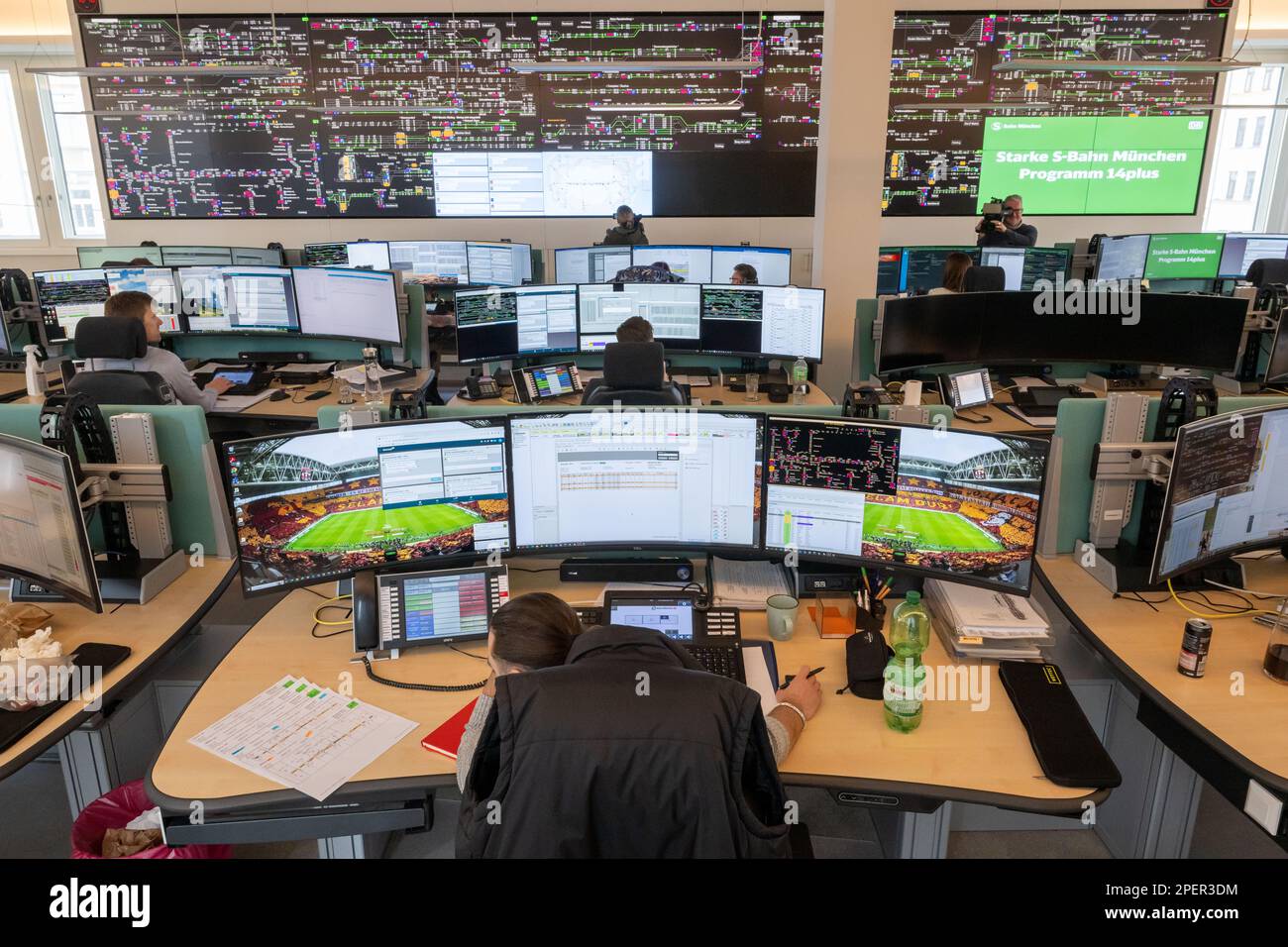 Munich, Germany. 16th Mar, 2023. Deutsche Bahn employees sit in the new ...