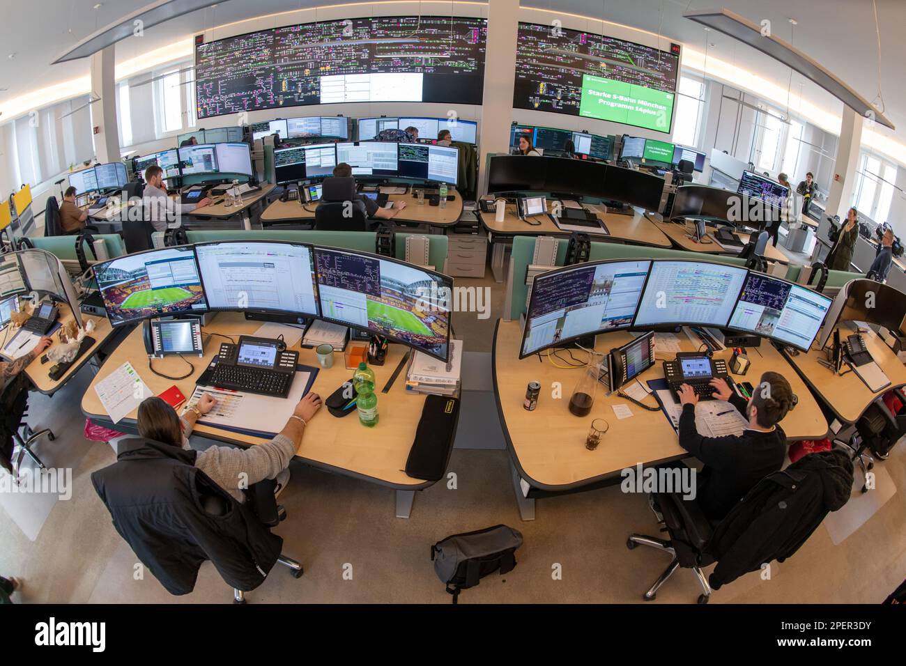 Munich, Germany. 16th Mar, 2023. Deutsche Bahn employees sit in the new ...
