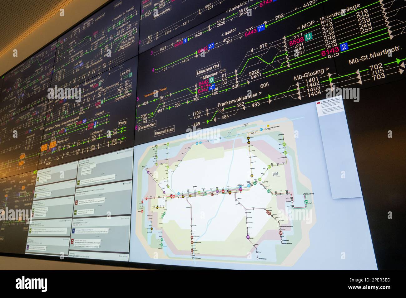 Munich, Germany. 16th Mar, 2023. Circuit diagrams can be seen on large ...