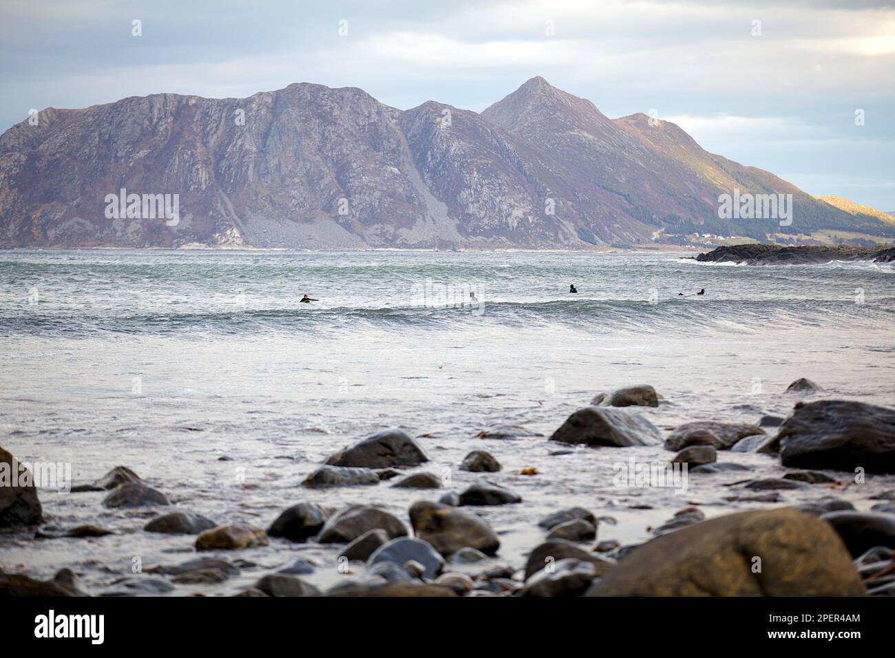 Wavesurfing Ulstein, Norway Stock Photo - Alamy