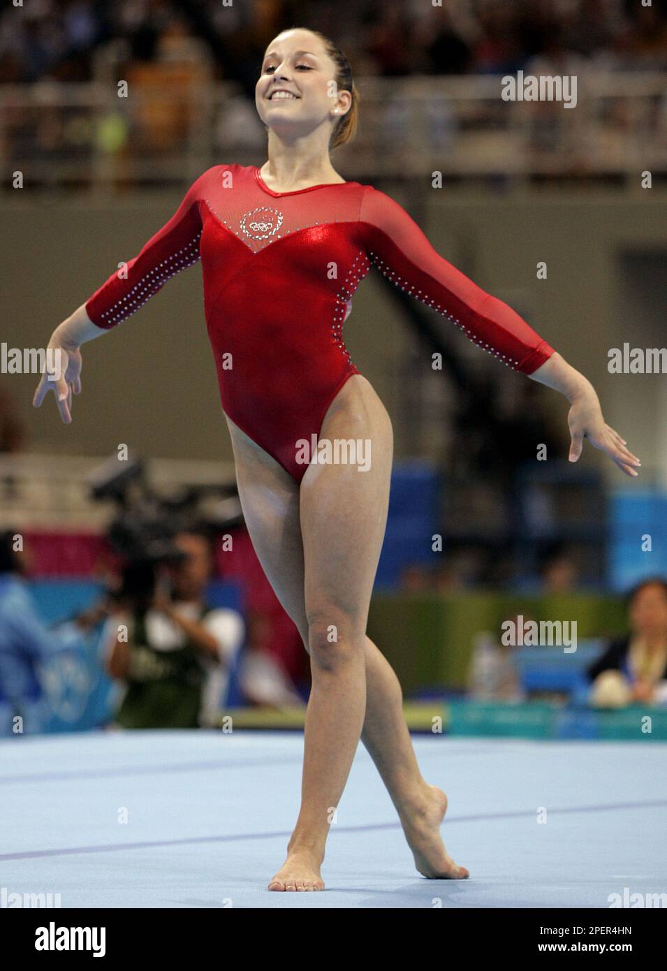 United States' Carly Patterson performs her floor routine during the ...