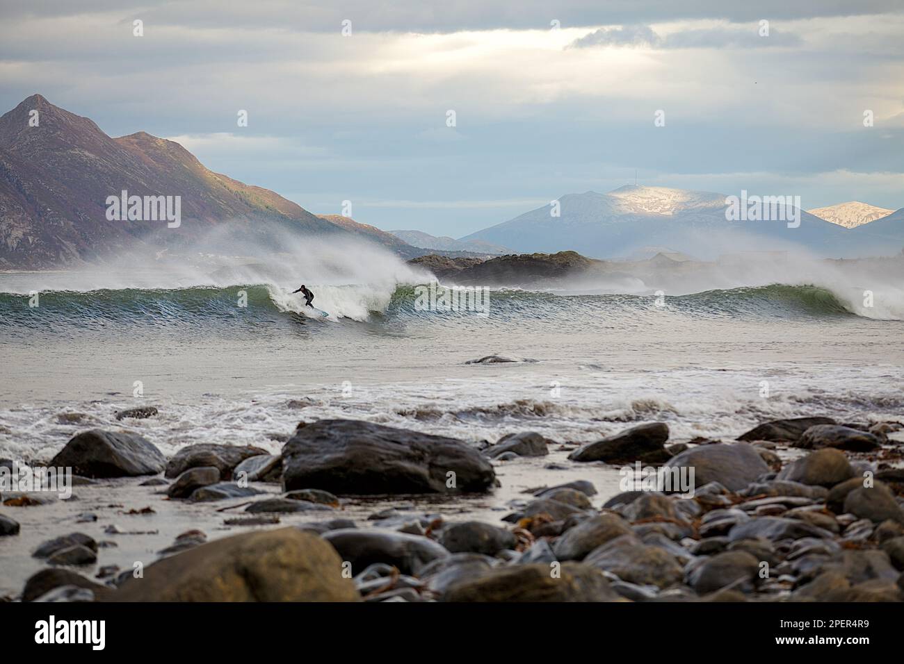 Wavesurfing Ulstein, Norway Stock Photo - Alamy