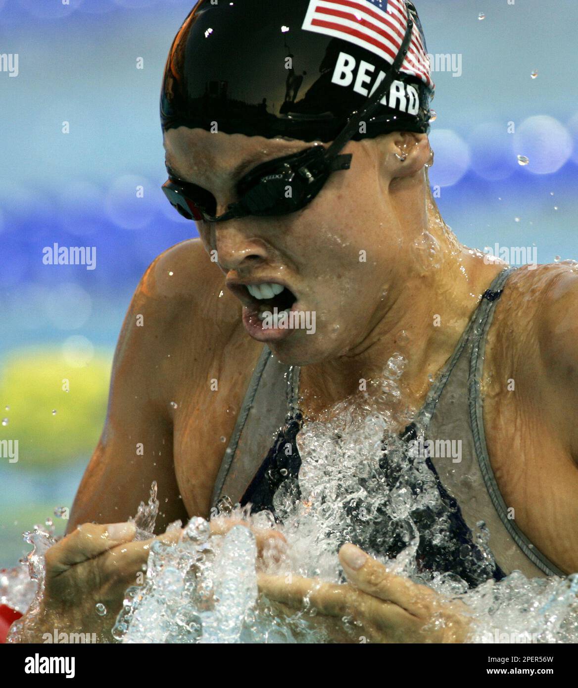 Amanda Beard, of the United States, swims to a gold medal in the 200 ...