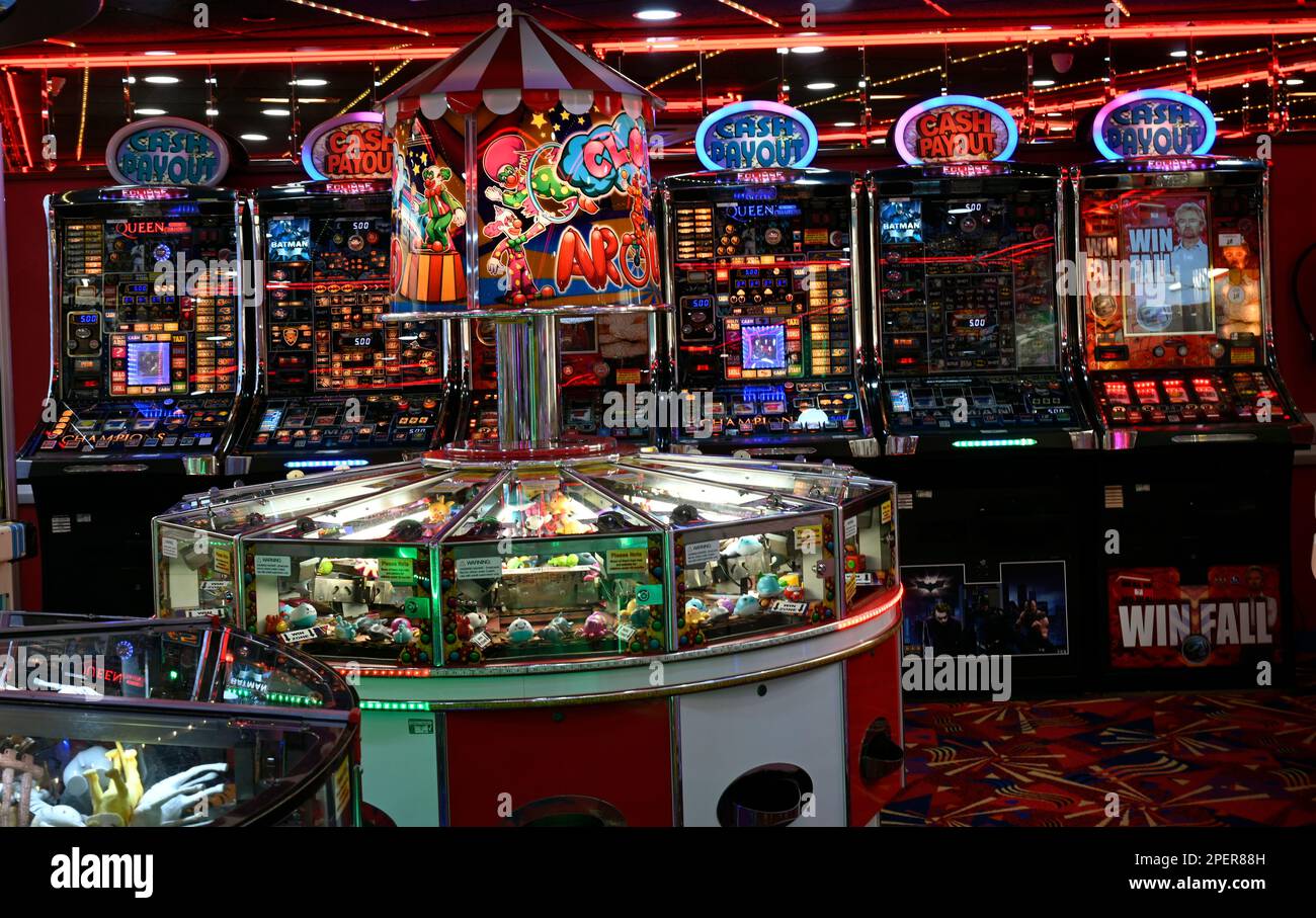Interior views of an amusement arcade.- UK Stock Photo - Alamy
