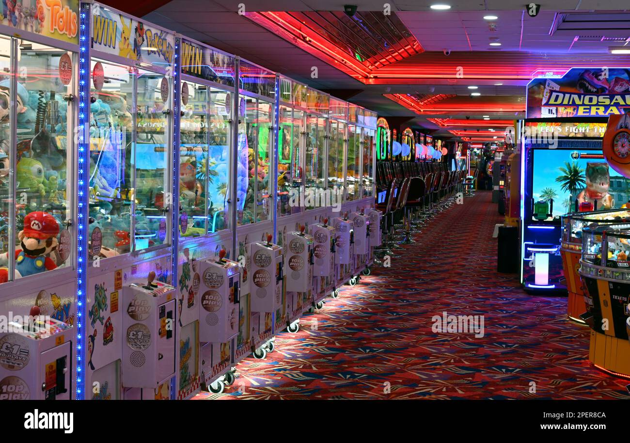 Interior views of an amusement arcade.- UK Stock Photo - Alamy