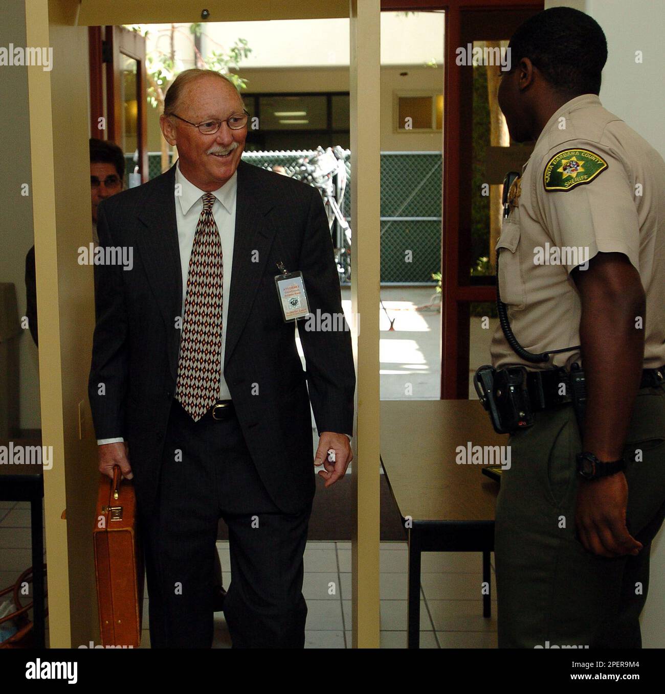 Thomas Sneddon, Santa Barbara County district attorney, arrives at the ...