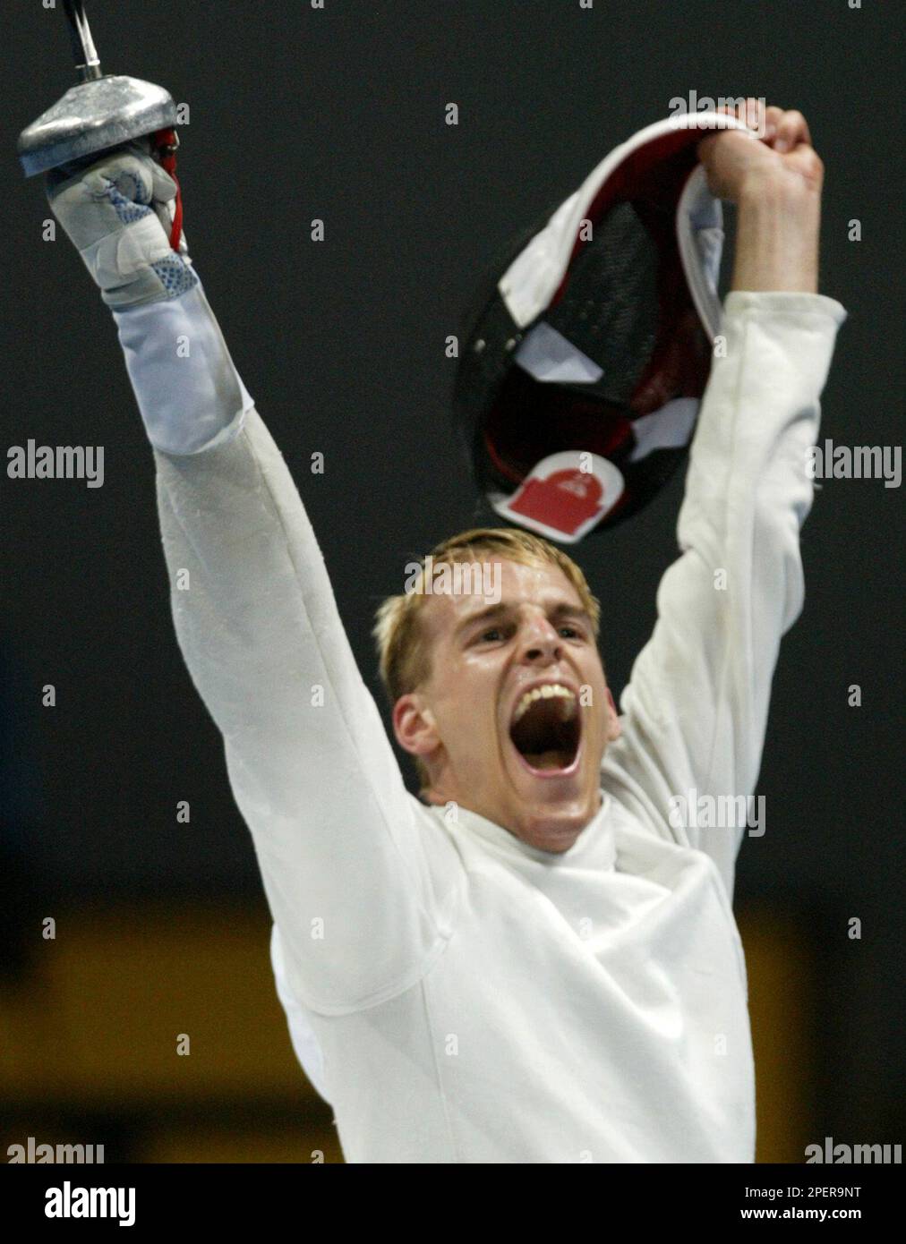 Switzerland's Marcel Fischer jubilates after he took the gold medal of ...