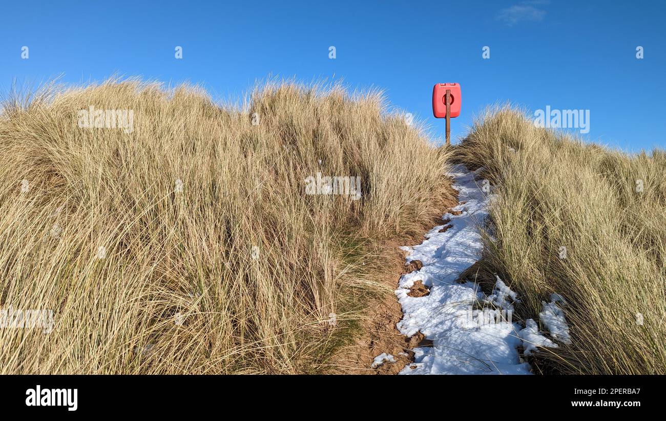 Snow on beach Stock Photo - Alamy