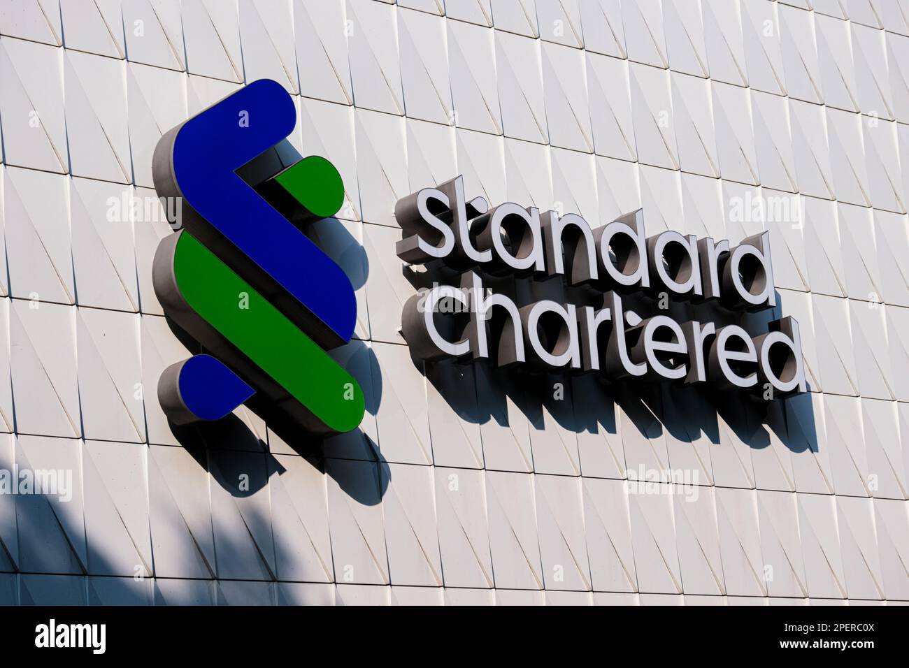 Hong Kong, China. 16th Mar, 2023. A general logo view of the Standard ...