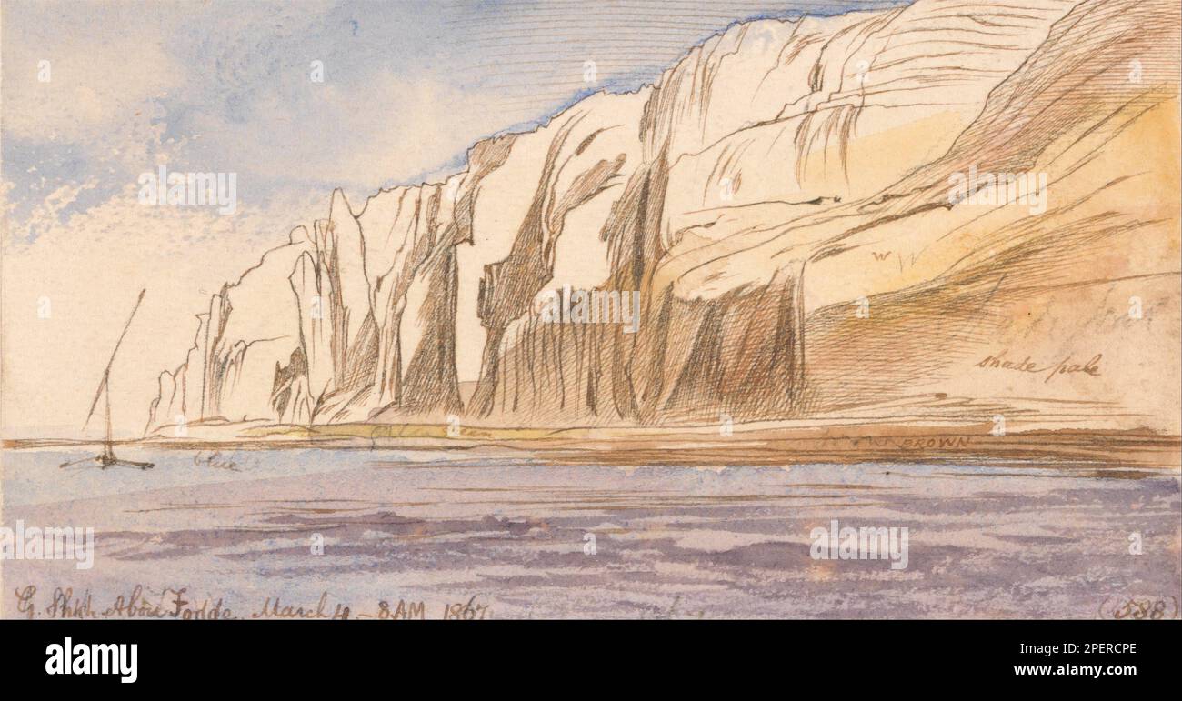 Gebel Sheikh Abu Fodde, 8:00 am, 4 March 1867 (588) 1867 by Edward Lear ...