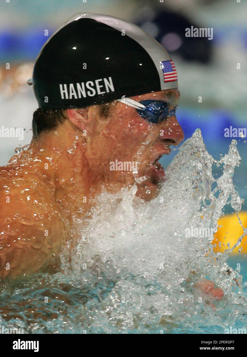 Brendan Hansen, of the United States, swims during a semifinal heat of ...