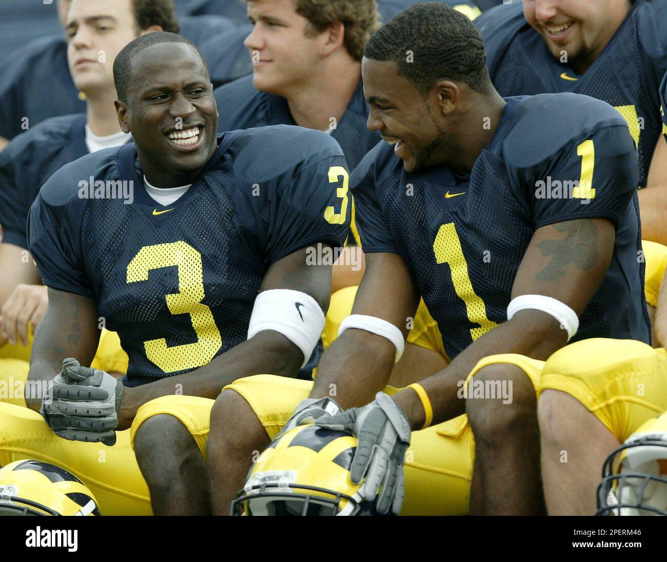 Michigan cornerback Marlin Jackson (3) and wide receiver Braylon ...