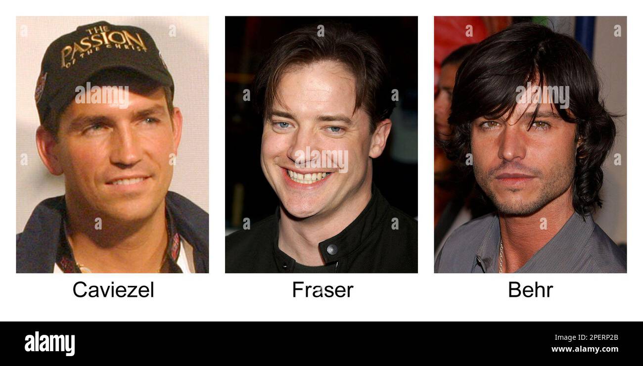 ** FILE ** James Caviezel, left, Brendan Fraser, center, and Jason Behr ...