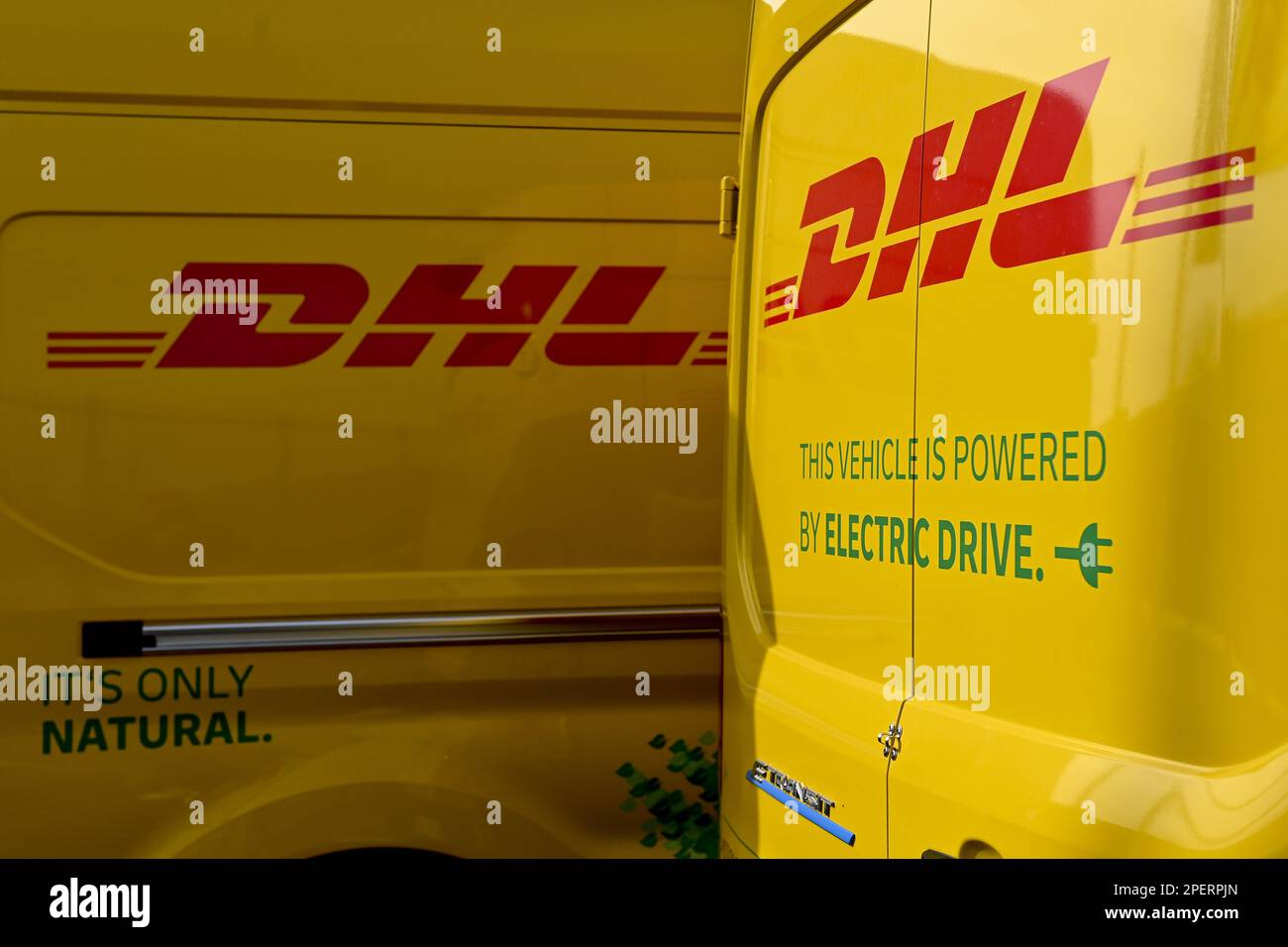 Illustration picture shows DHL vans during the official inauguration ...