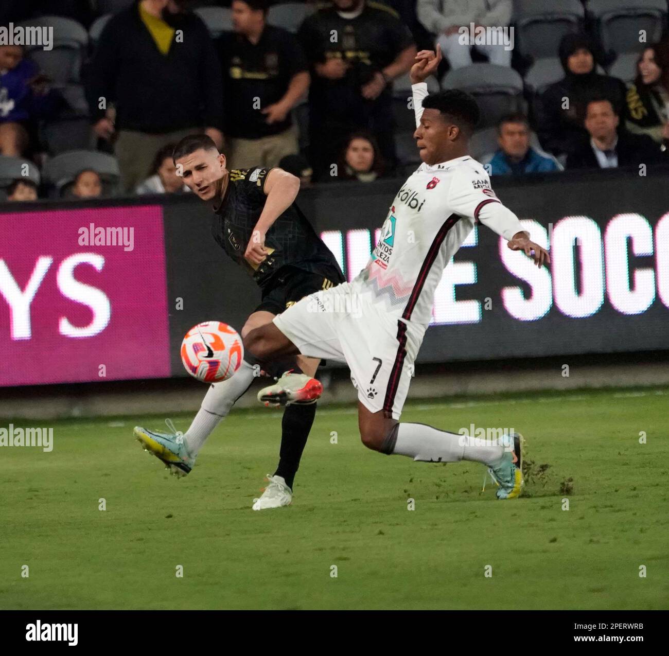 March 15, 2023: LAFC defender Sergi Palancia kicks the ball up field ...