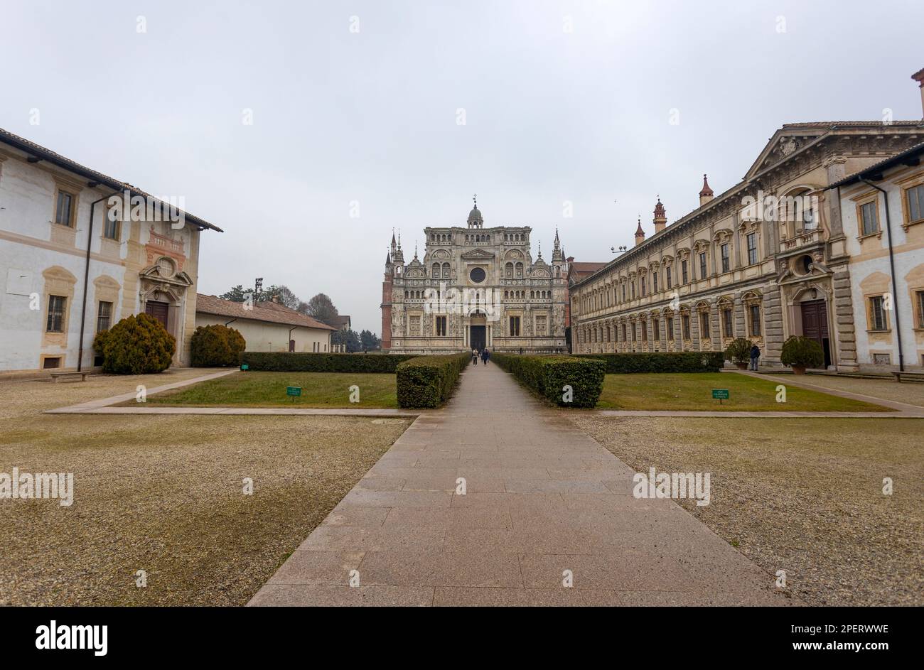 PAVIA, ITALY, DECEMBER 28, 2022 - View of Certosa of Pavia, the ...