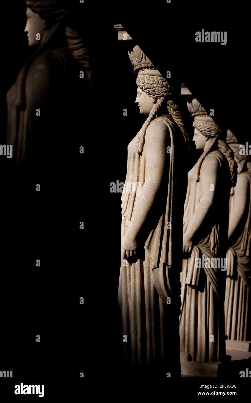 Patio with Statue Column with Sunlight in Switzerland Stock Photo - Alamy