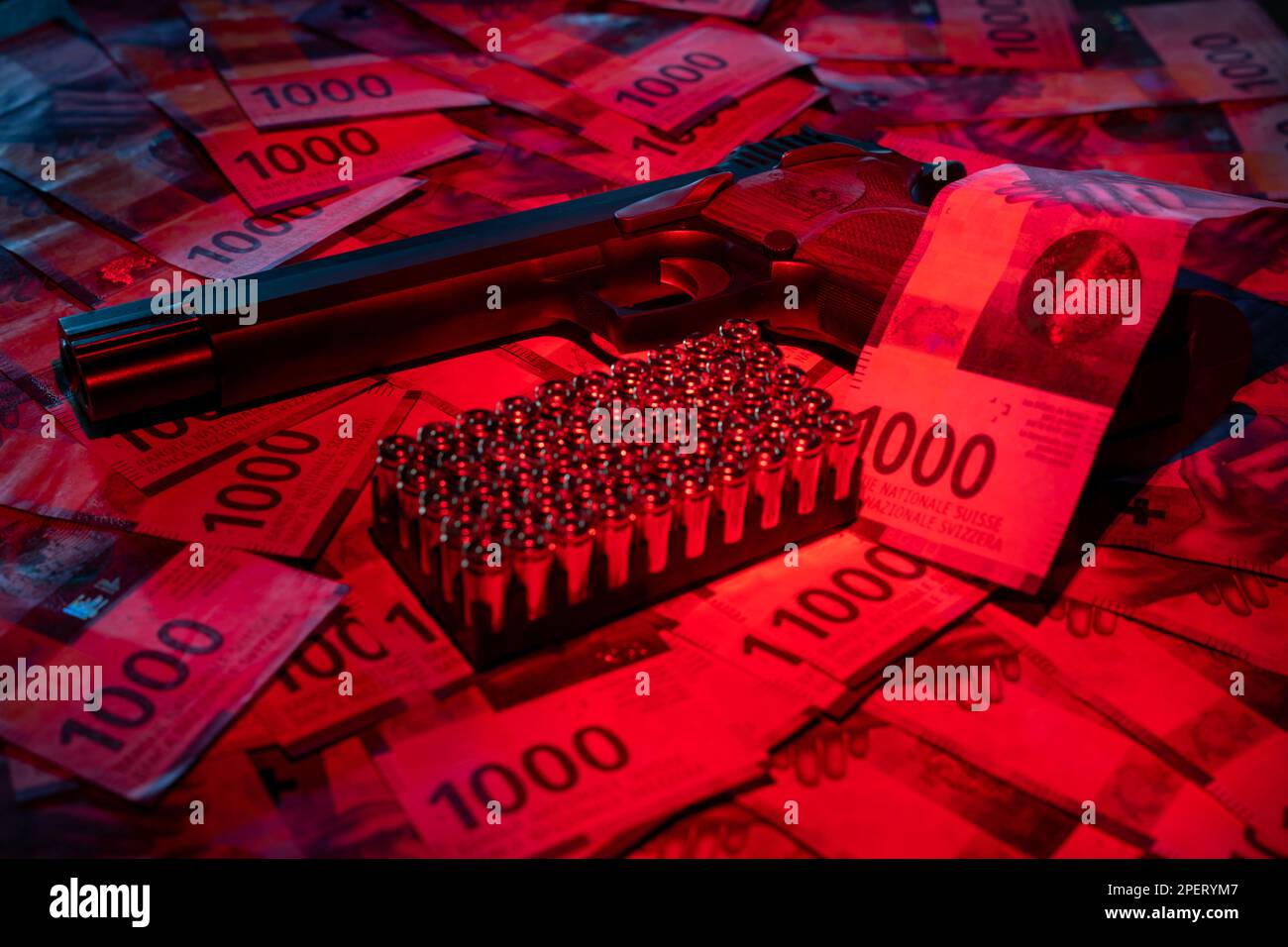 Elegant Semiautomatic 9mm Handgun with Swiss Helvetia Symbol Leaning on ...