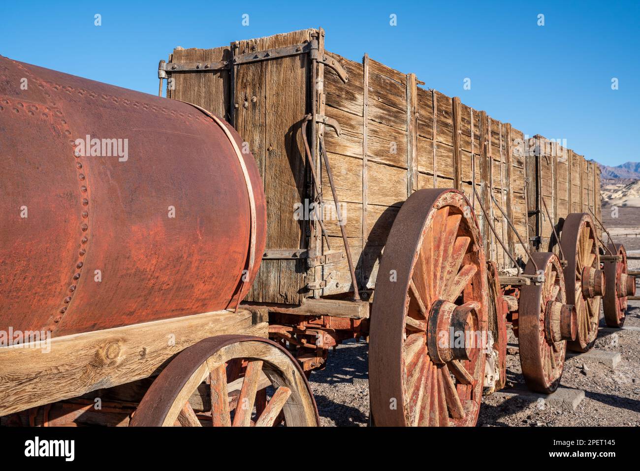 Preserved 20 mule team wagon for hauling Borax Stock Photo - Alamy