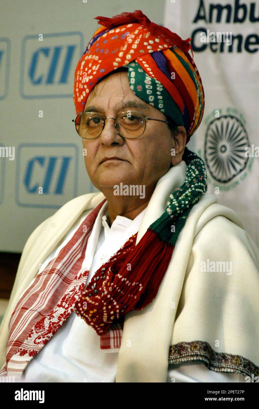 Indian minister of sports Sunil Dutt looks on during a goodwill meeting ...
