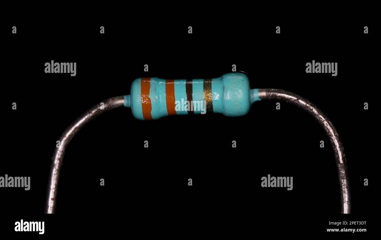 Closeup resistor dark background electronic component circuit board ...
