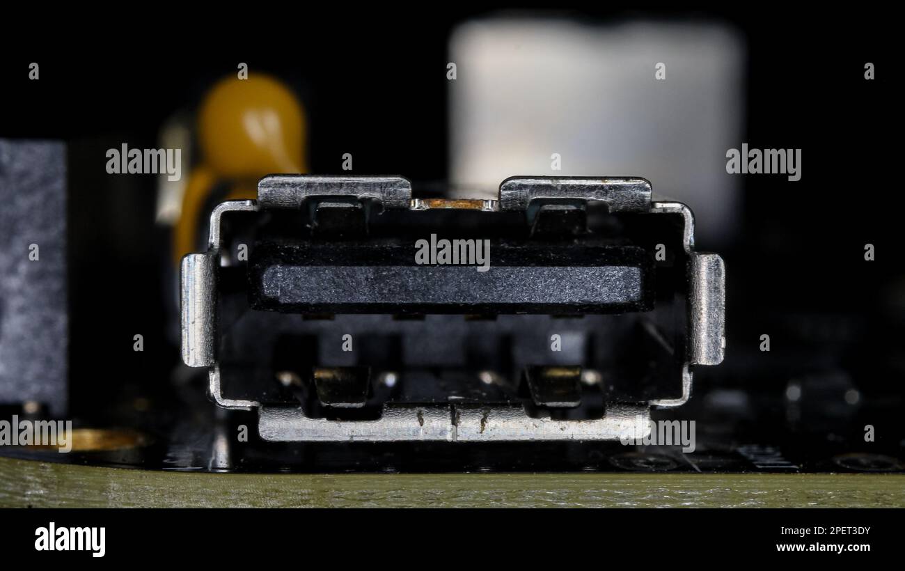 An image of a computer motherboard with two pins connected Stock Photo ...