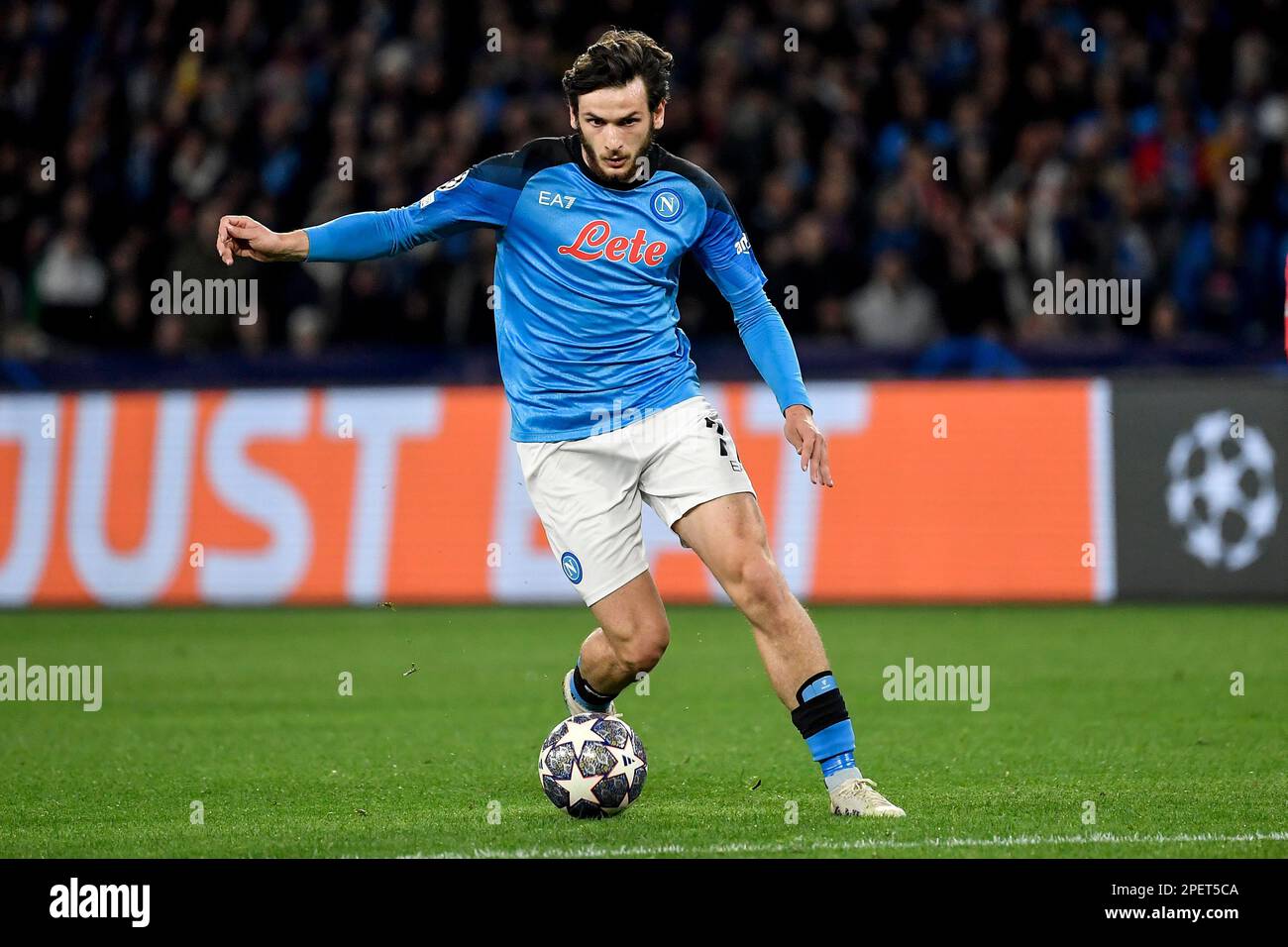 Khvicha Kvaratskhelia Of Ssc Napoli In Action During The Champions