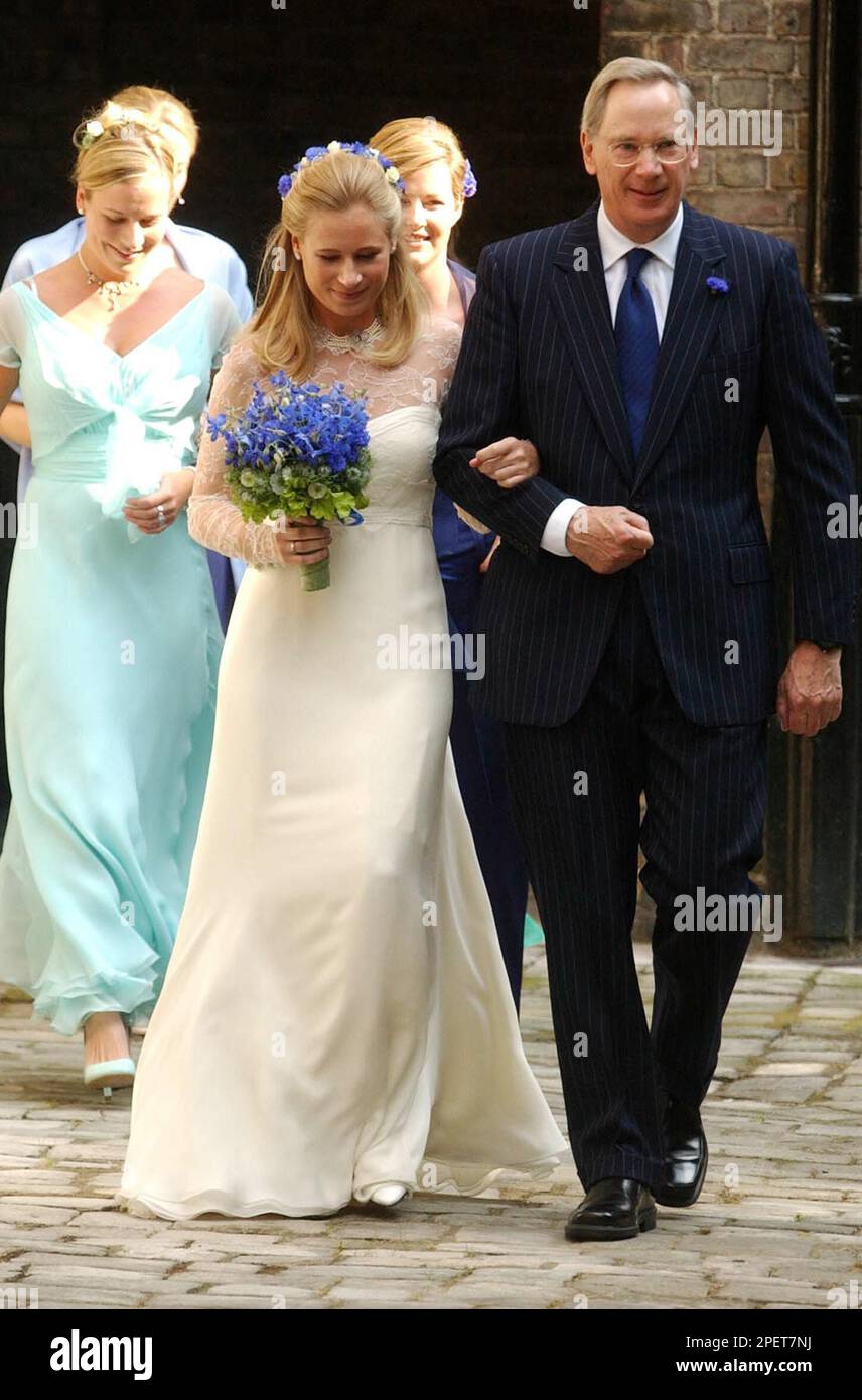 Lady Davina Windsor is accompanied by her father the Duke of Gloucester ...