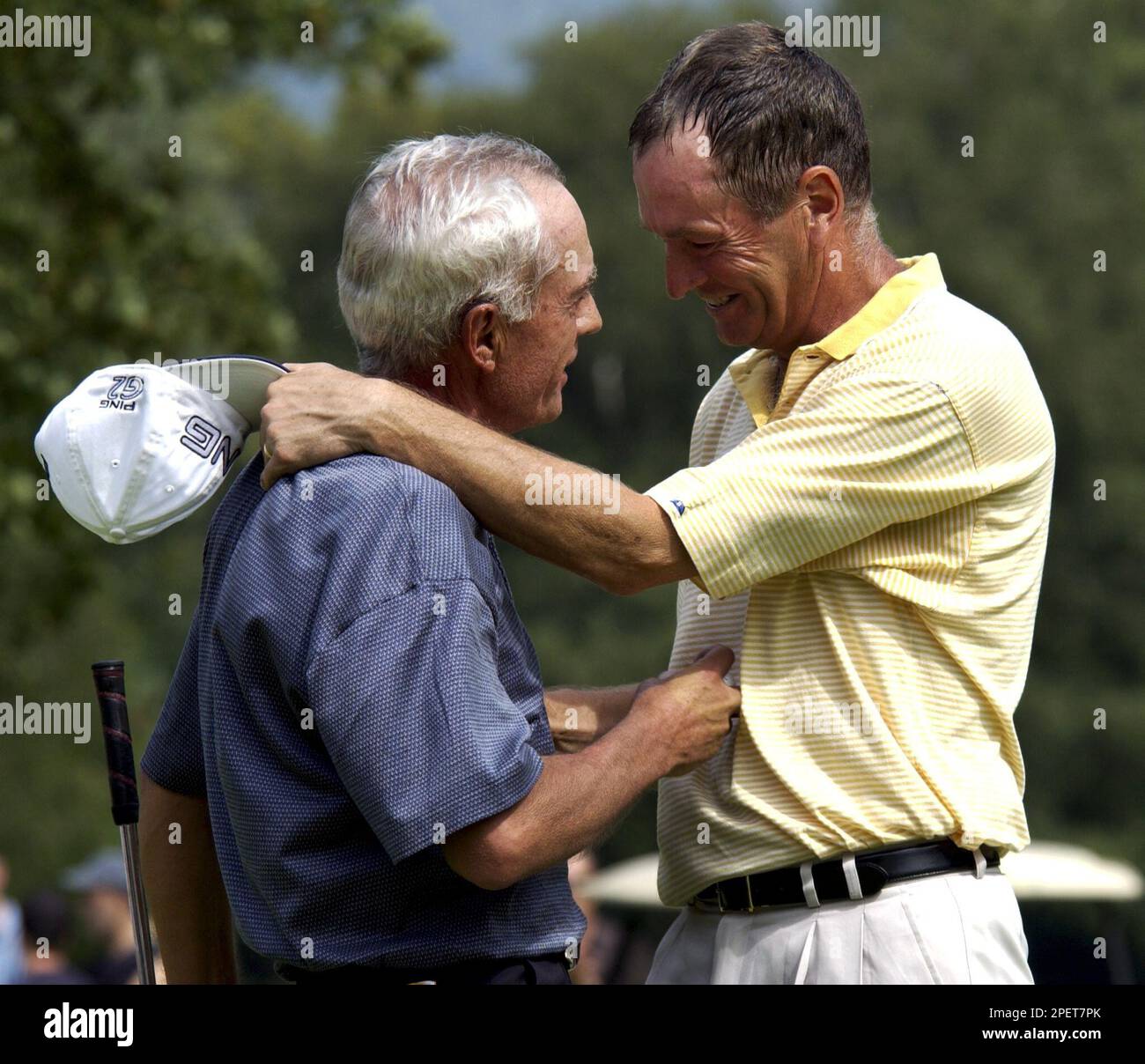 Denis Durnian from Britain, right, congratulates Horacio Carbonetti ...