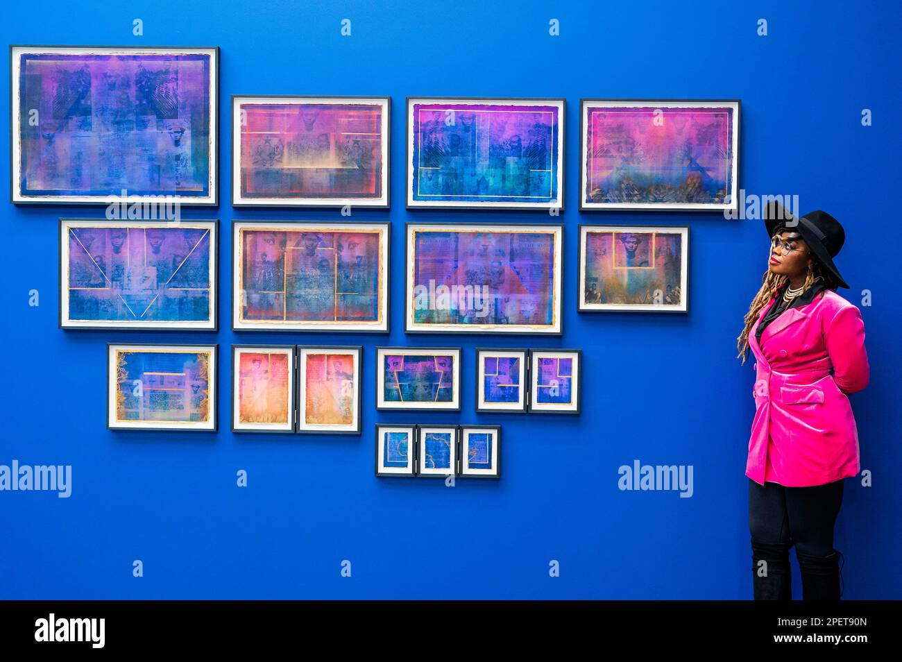 London, UK. 16th Mar, 2023. Adelaide Damoah with her work - Rights of ...