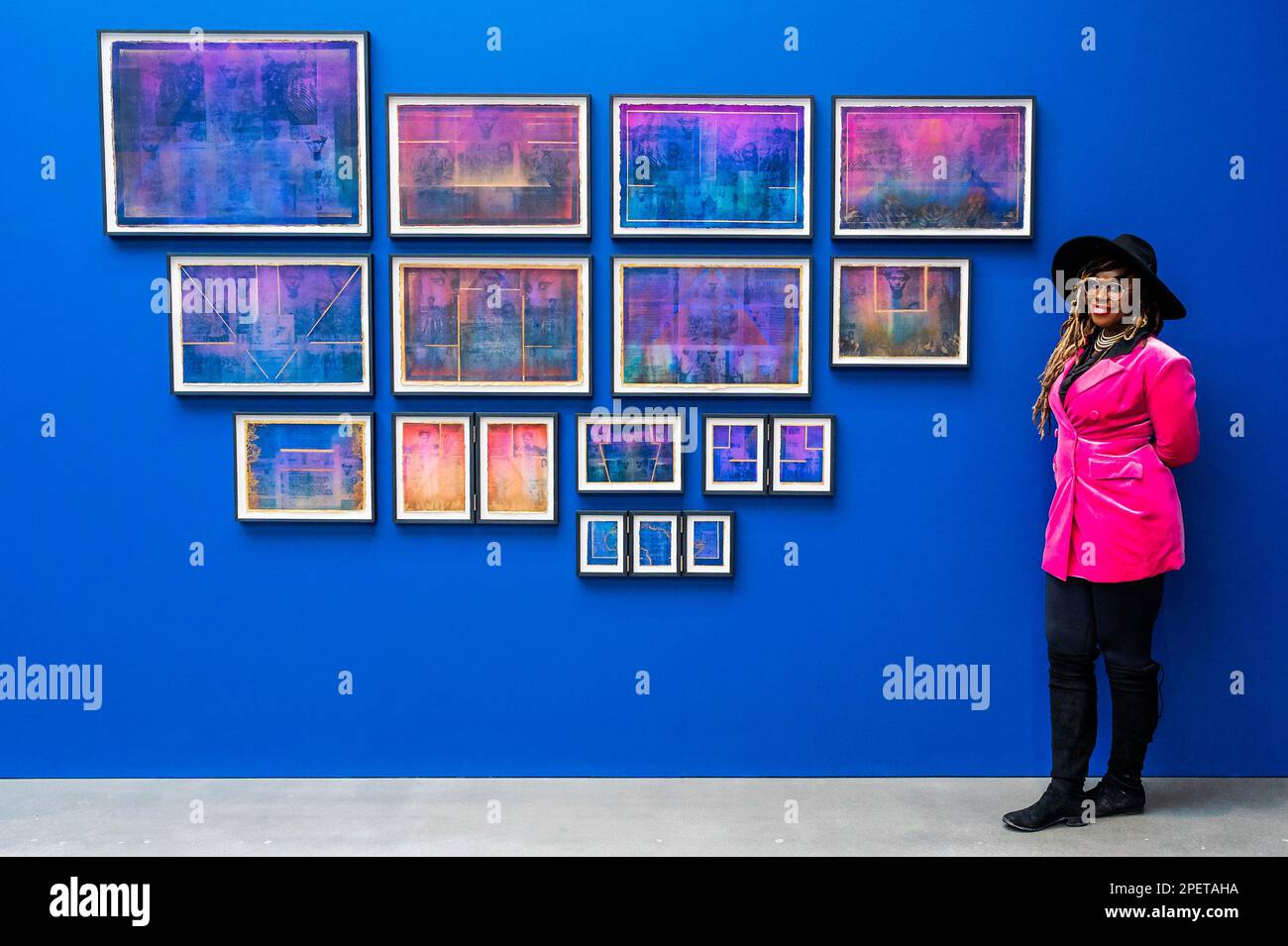 London, UK. 16th Mar, 2023. Adelaide Damoah with her work - Rights of ...