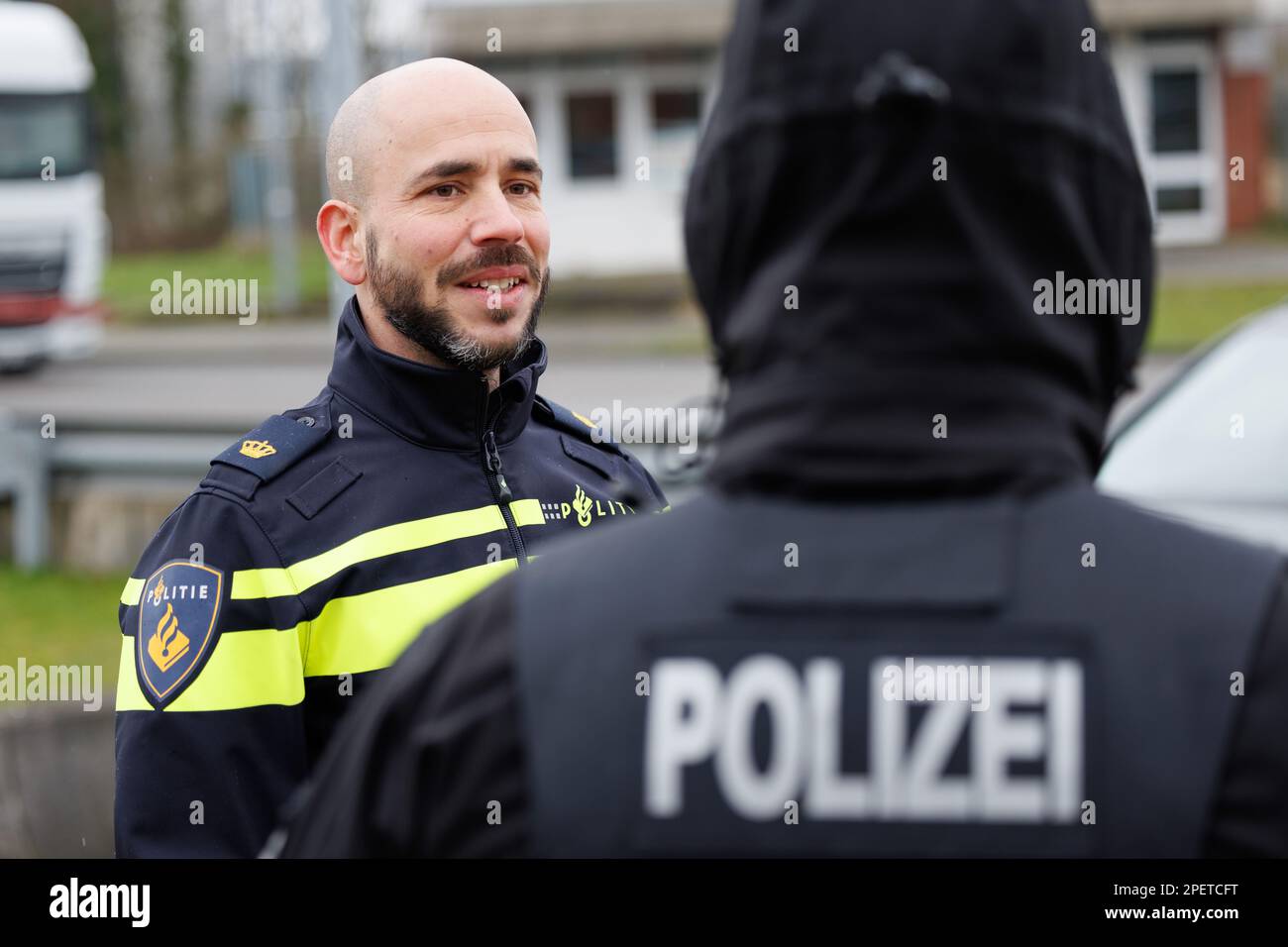 Bad Bentheim, Germany. 16th Mar, 2023. Dutch police officer David ...
