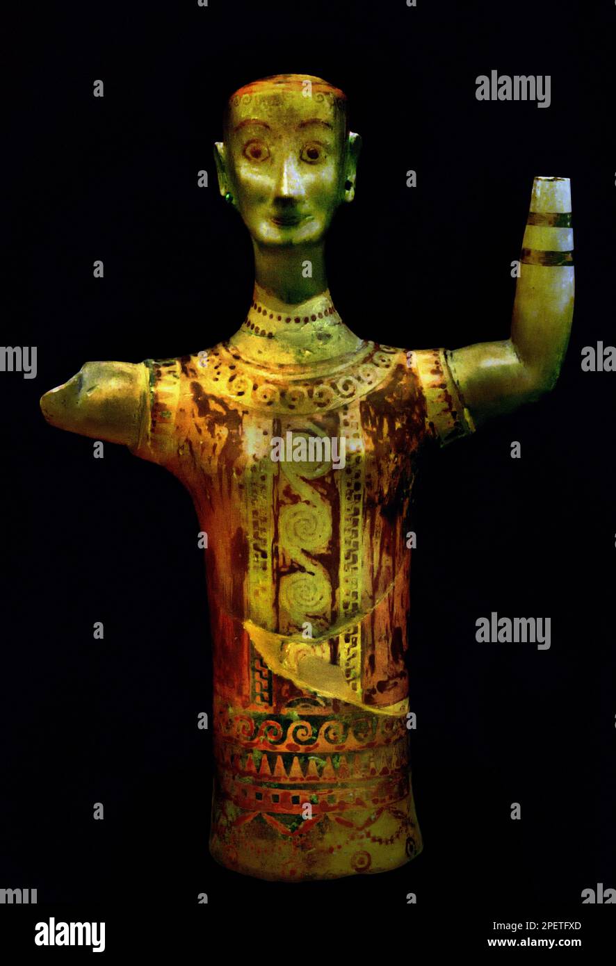 Female figure with raised arms from the Sanctuary of Hephaistia 7th ...