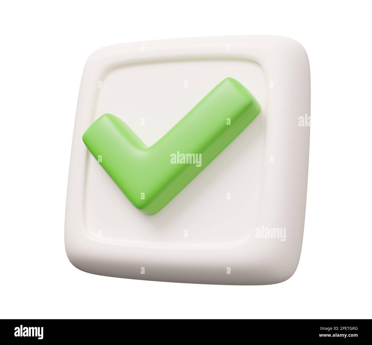 check mark button 3d icon Stock Photo - Alamy