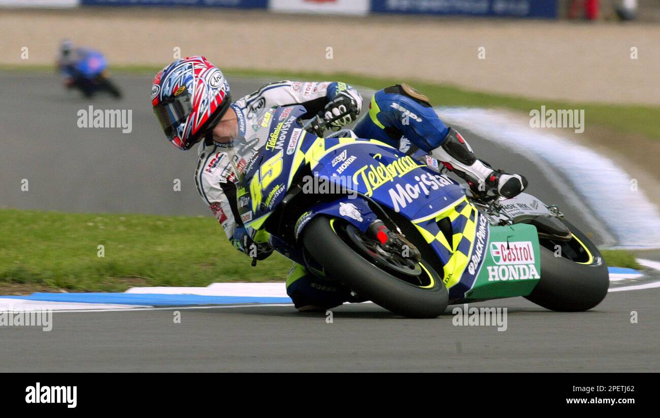 America's Colin Edwards onboard a Honda in action during practice for ...