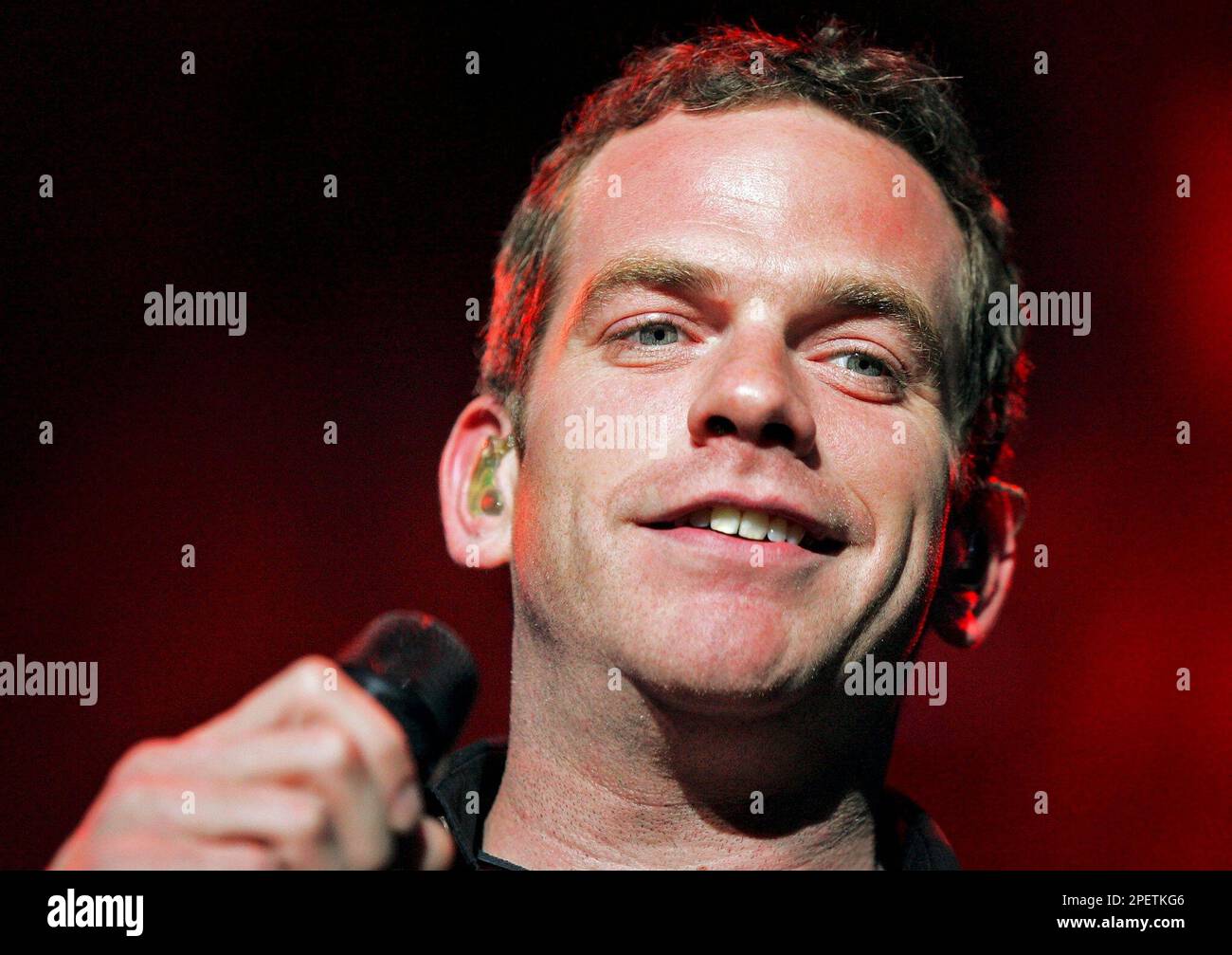 Canadian singer Garou performs at the main stage of the Paleo Festival ...