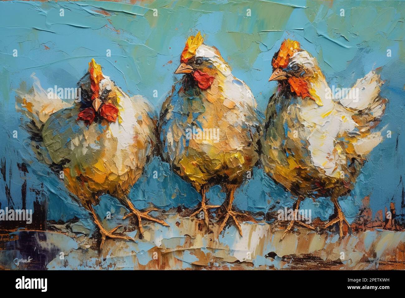 Three Hen Friends Stock Photo - Alamy