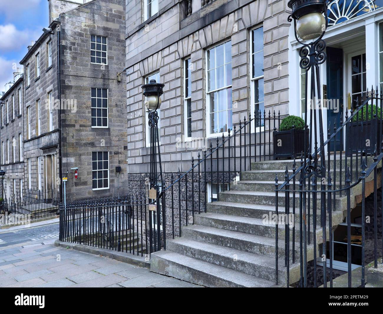 New Town area of Edinburgh, Scotland, with typical Georgian stone ...