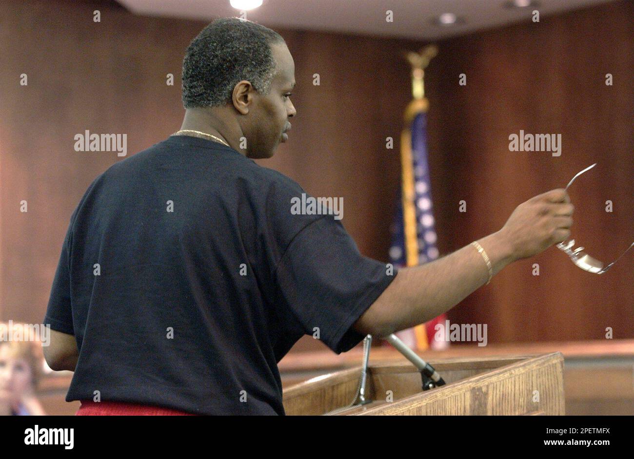 Earl Smith, father of Darius Smith, speaks during a court proceeding ...