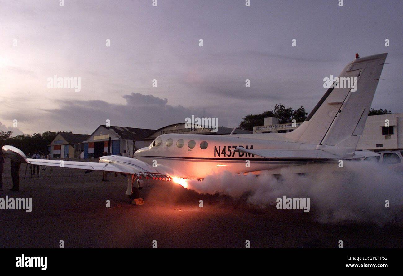 A Cessna 340 aircraft of Weather Modification Incorporated fitted with ...