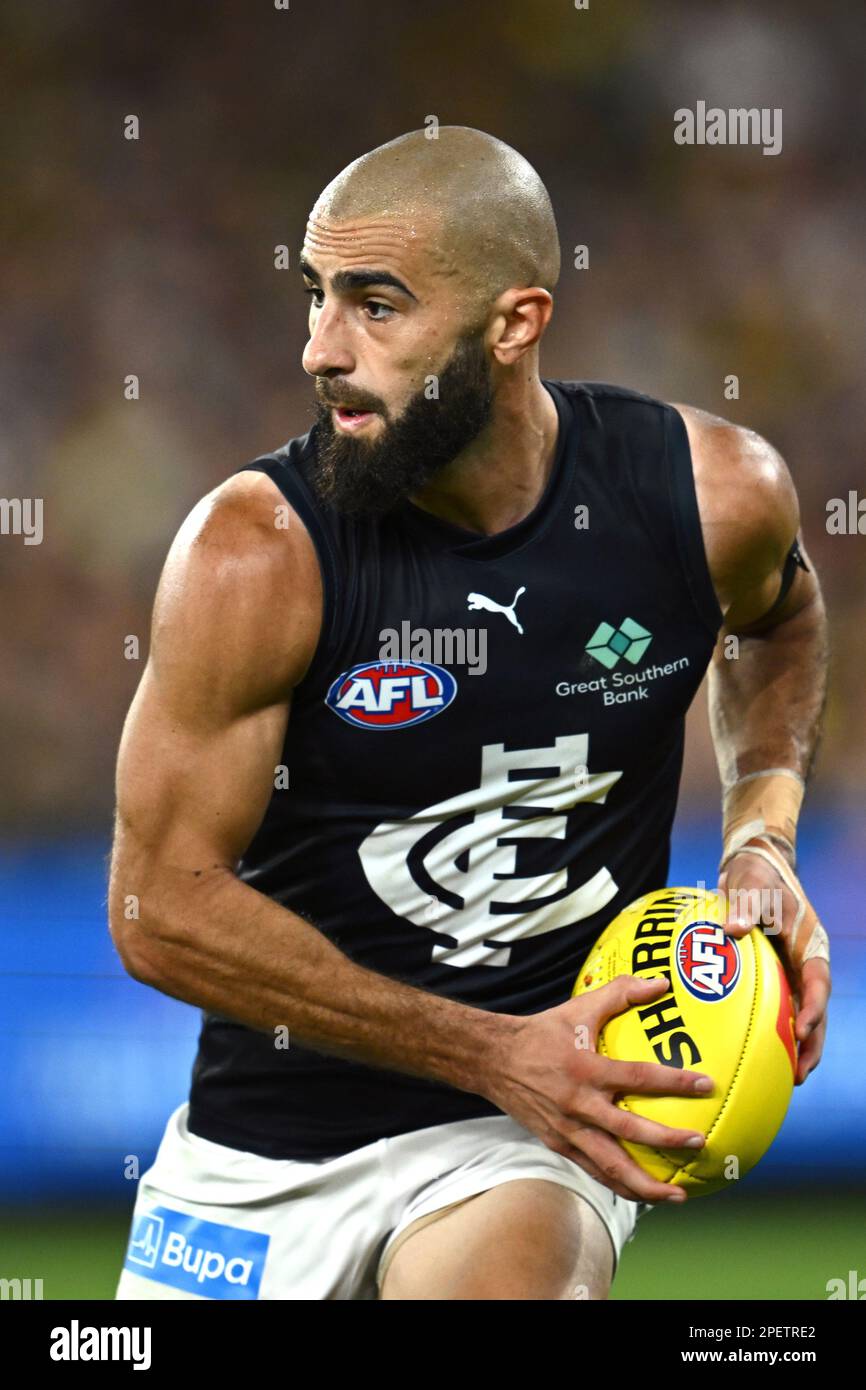 Adam Saad of Carlton during the AFL Round 1 match between the Richmond ...