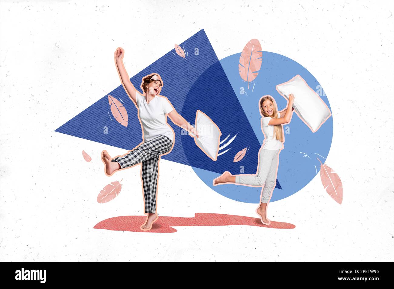 Collage creative 3d artwork picture sketch of cheerful glad people ...