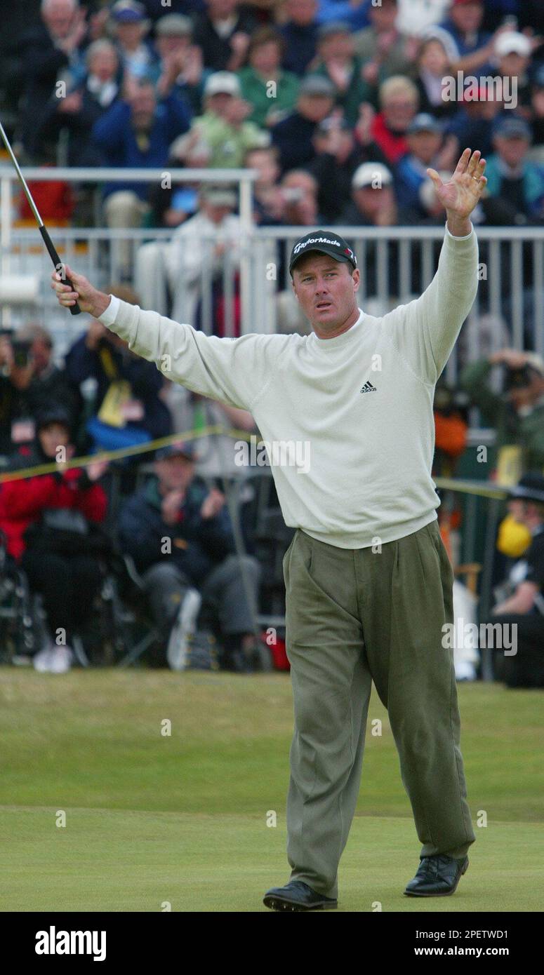 Todd Hamilton of the United States celebrates after winning the British ...