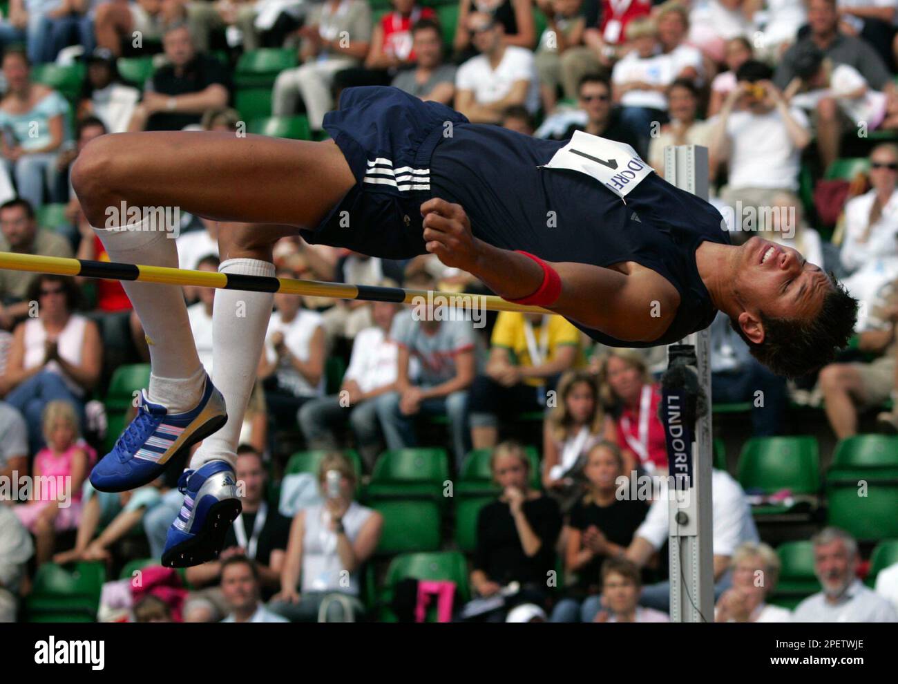 Jaques Freitag of South Africa clears the pole during a Men's high Jump ...