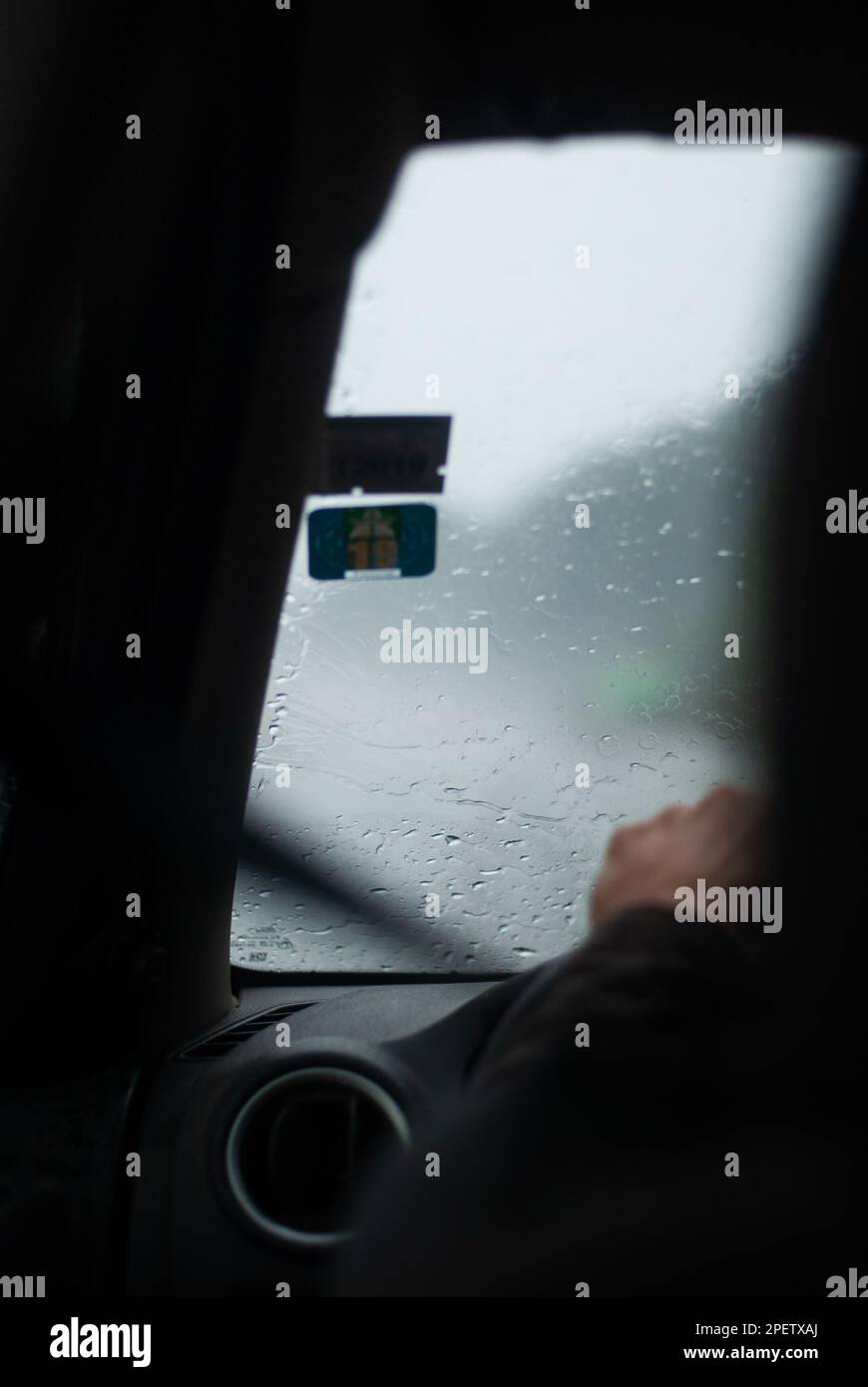 Rainy weather landscape through window hi-res stock photography and ...