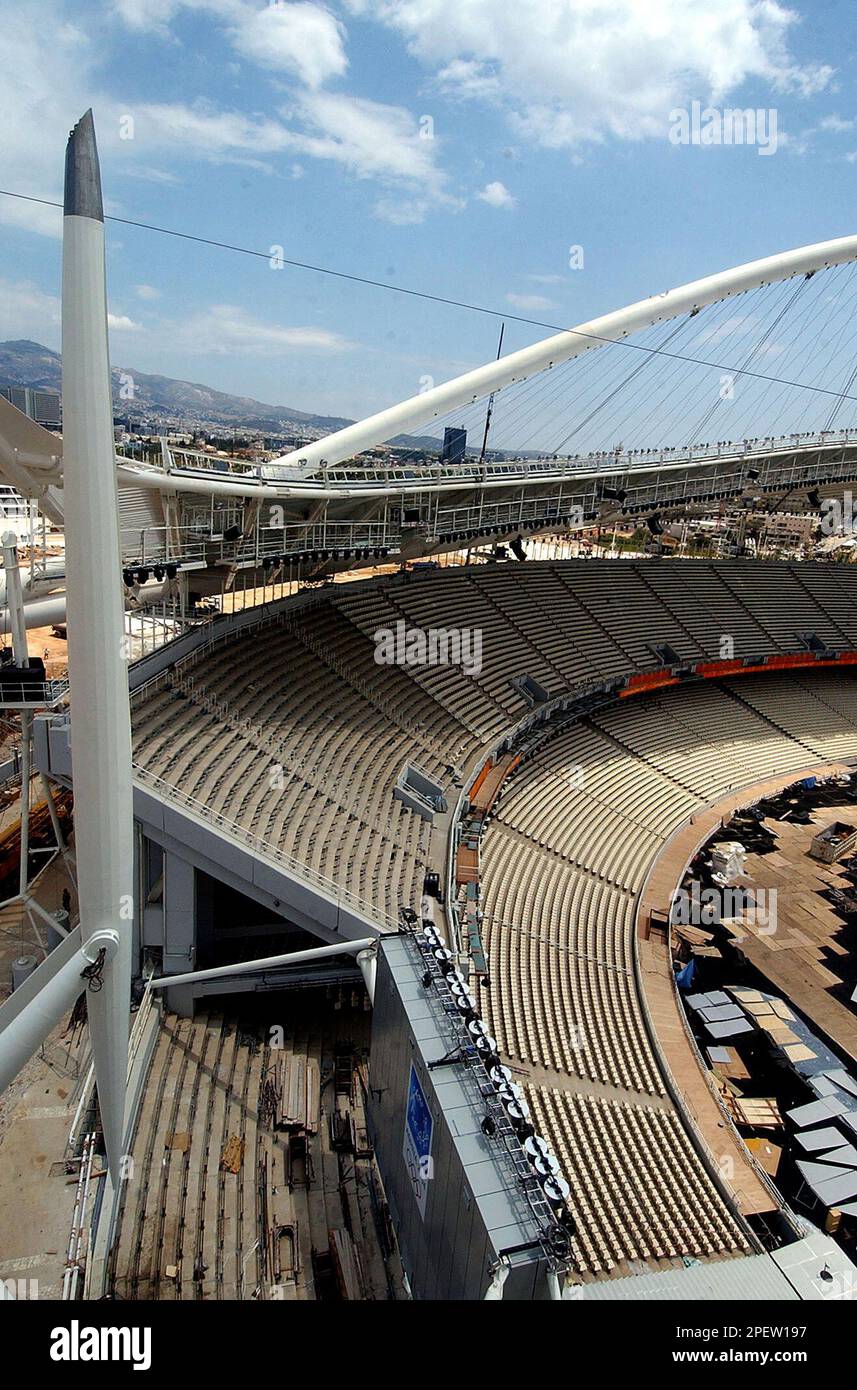 A giant torch, left, a replica of the torch used in the Olympic flame ...