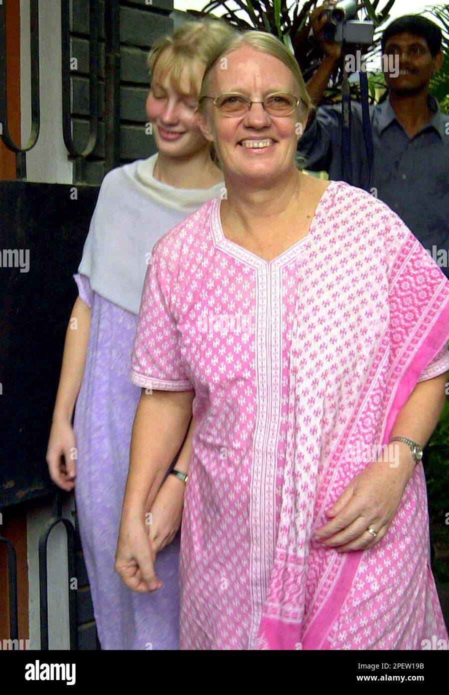 Australian Gladys Staines, right, widow of missionary Graham Staines ...