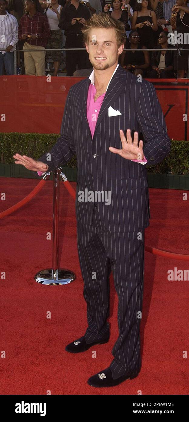 Tennis player Andy Roddick arrives at the 12th annual Espy Awards in ...