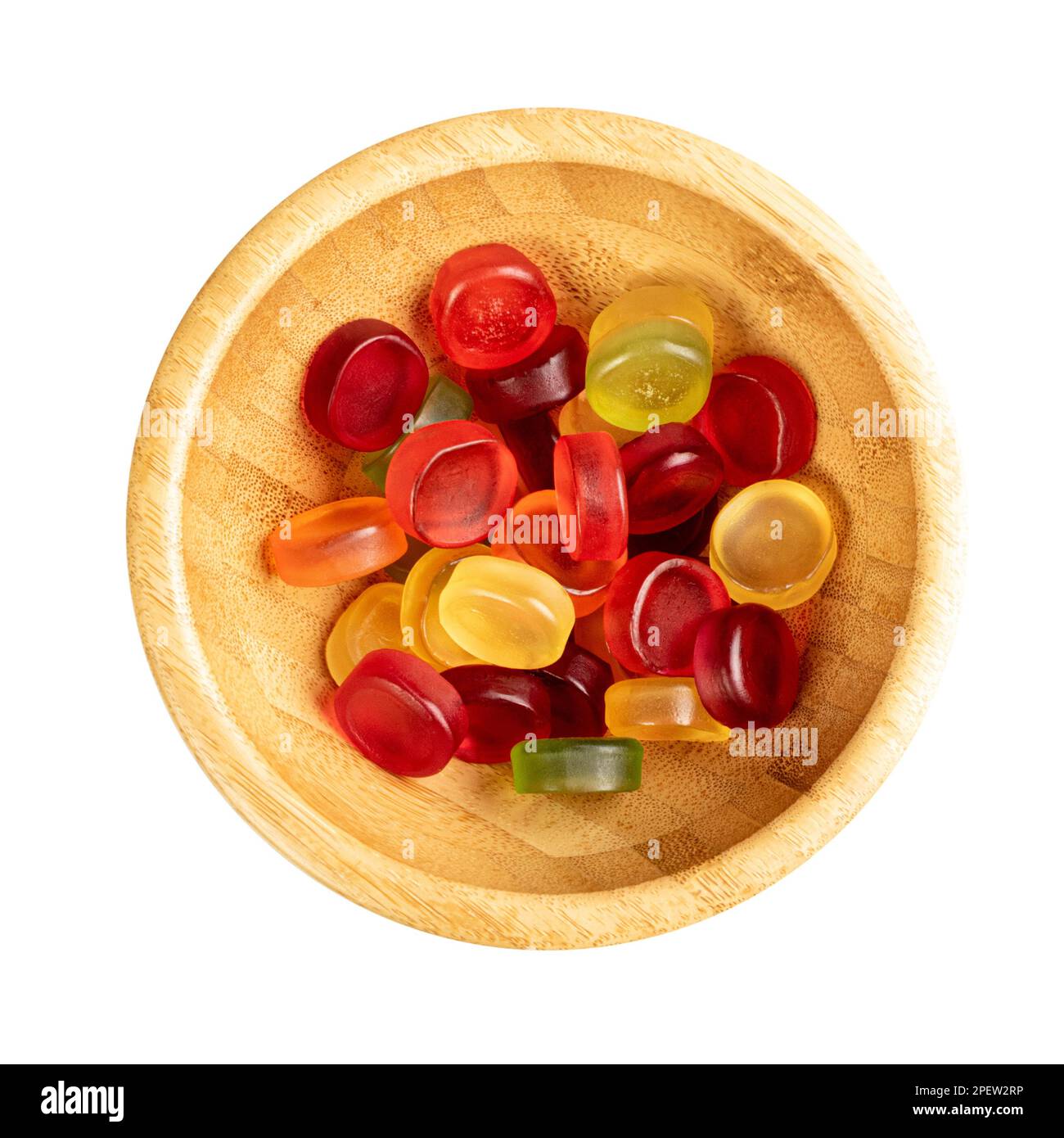 Round Gummy Candy Pile in Bowl Isolated, Chewing Colorful Marmalade ...