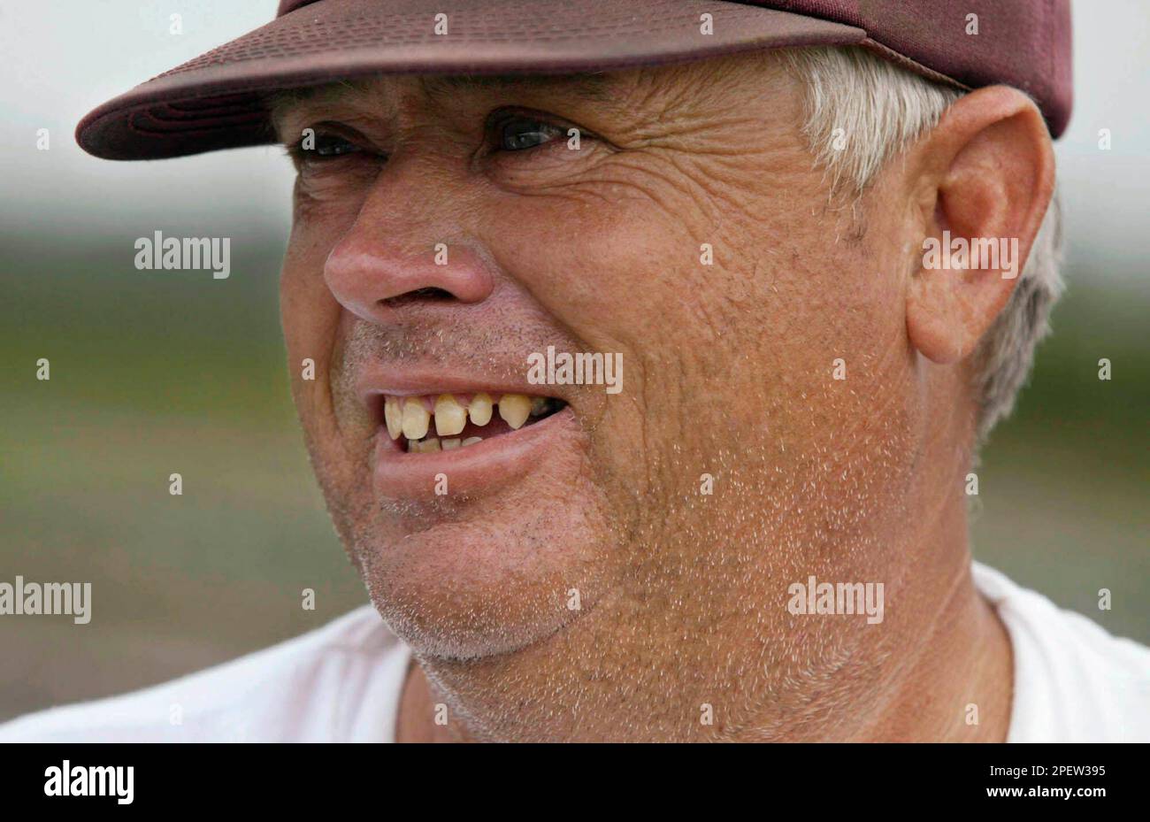 Dean Johnson smiles as he talks about his blueberry crop, June 24, 2004 ...